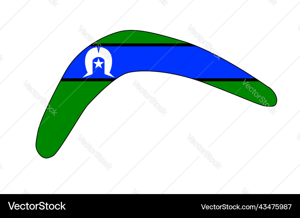 Torres strait islander boomerang flag Royalty Free Vector
