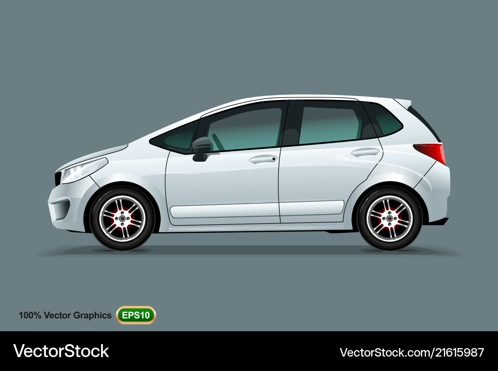 White car mock up isolated on grey background Vector Image