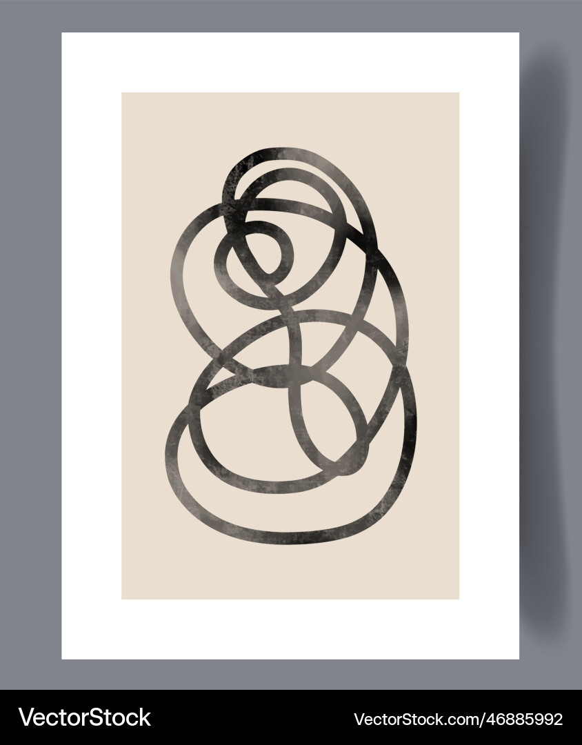 Abstract chaos ornament wall art print Royalty Free Vector
