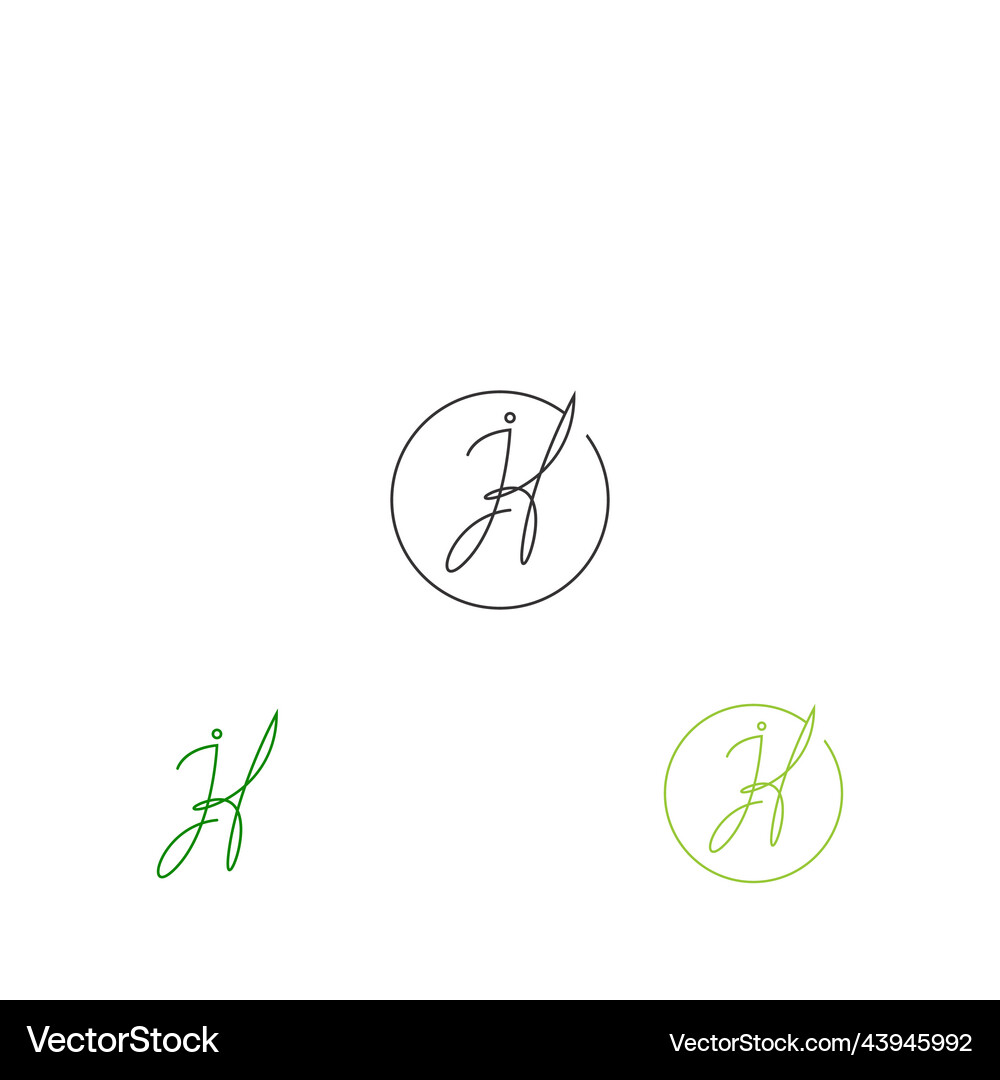 Alphabet initials logo jh hj j and h Royalty Free Vector