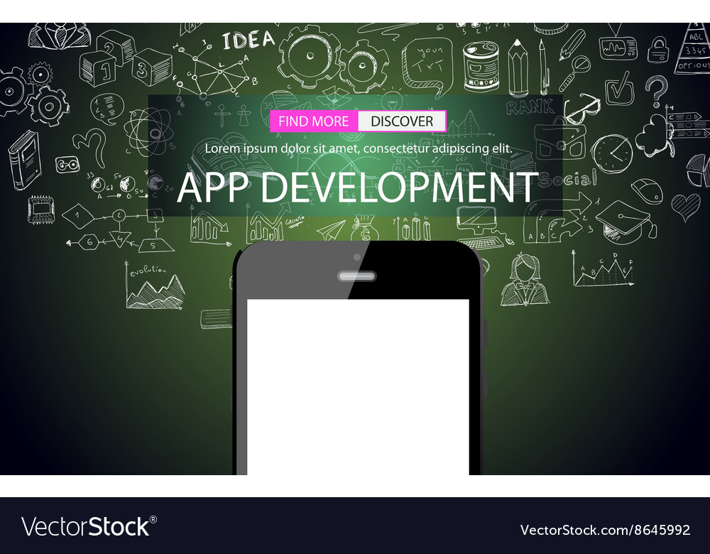 App development infographic concept background Vector Image