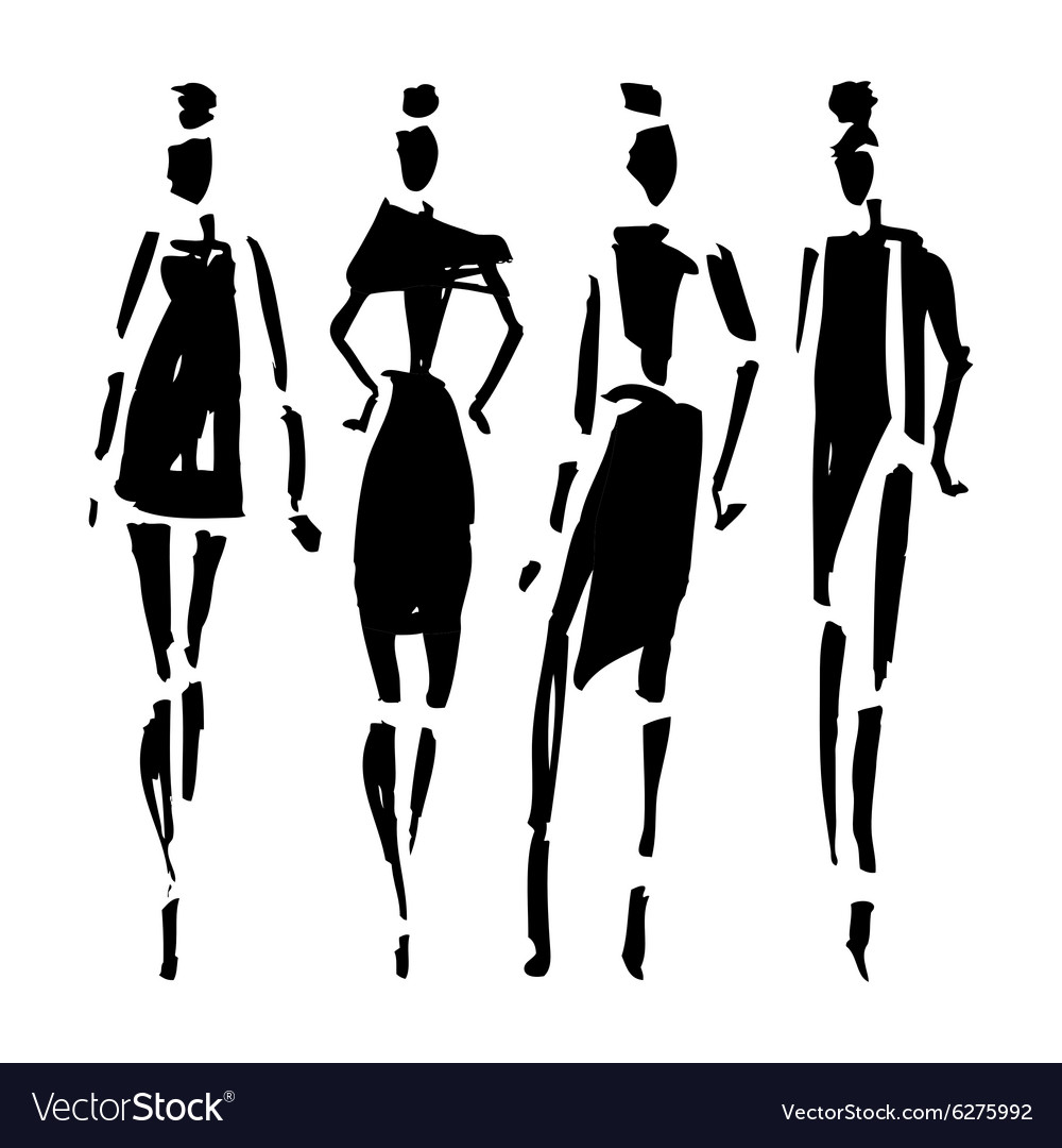 Beautiful Woman Silhouette Royalty Free Vector Image