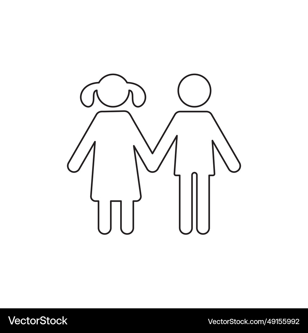 Boy girl outline icon Royalty Free Vector Image