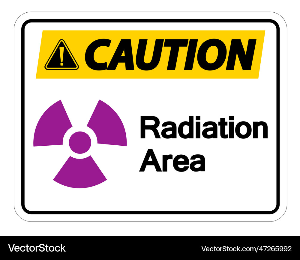 Caution radiation area symbol sign on white Vector Image