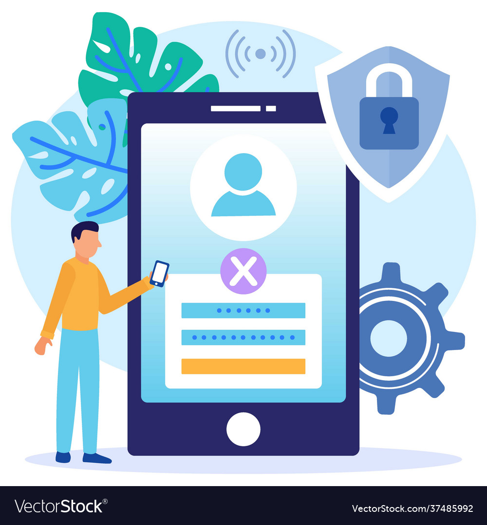 Graphic cartoon character login Royalty Free Vector Image