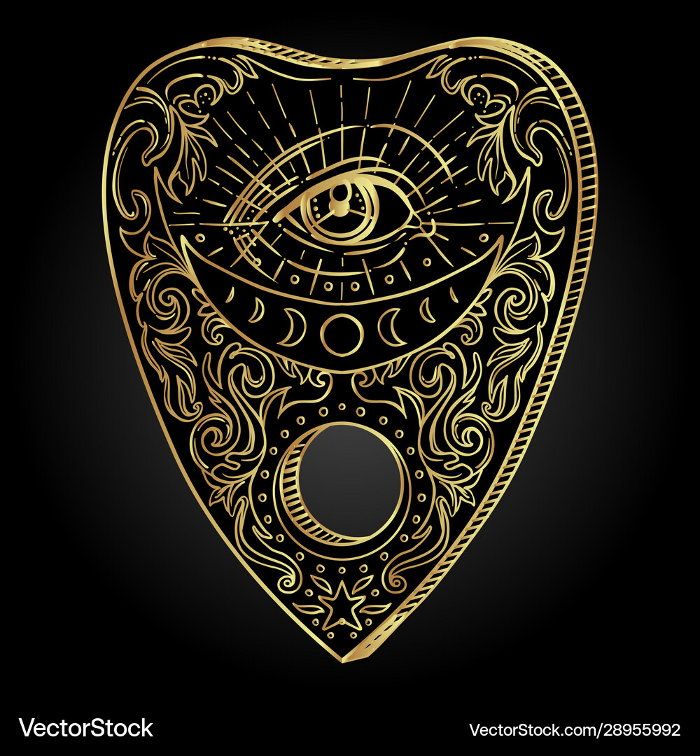 Heart-shaped planchette for spirit talking board Vector Image