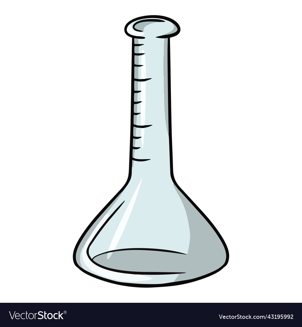 High glass triangular flask for experiments Vector Image