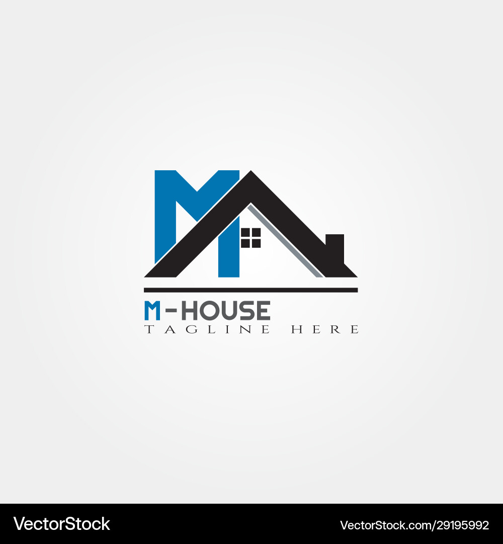 House icon template with m letter home creative Vector Image