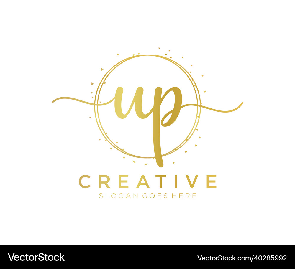 Initial up feminine logo usable for nature salon Vector Image