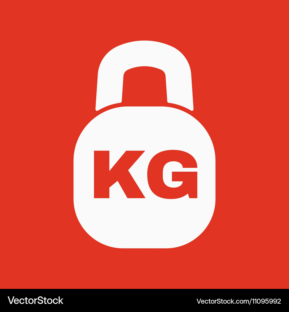 Kilogram icon kg and weight symbol flat Royalty Free Vector