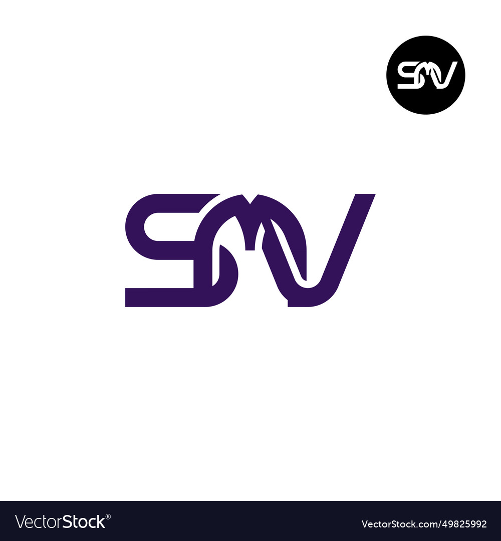 Letter smv monogram logo design Royalty Free Vector Image