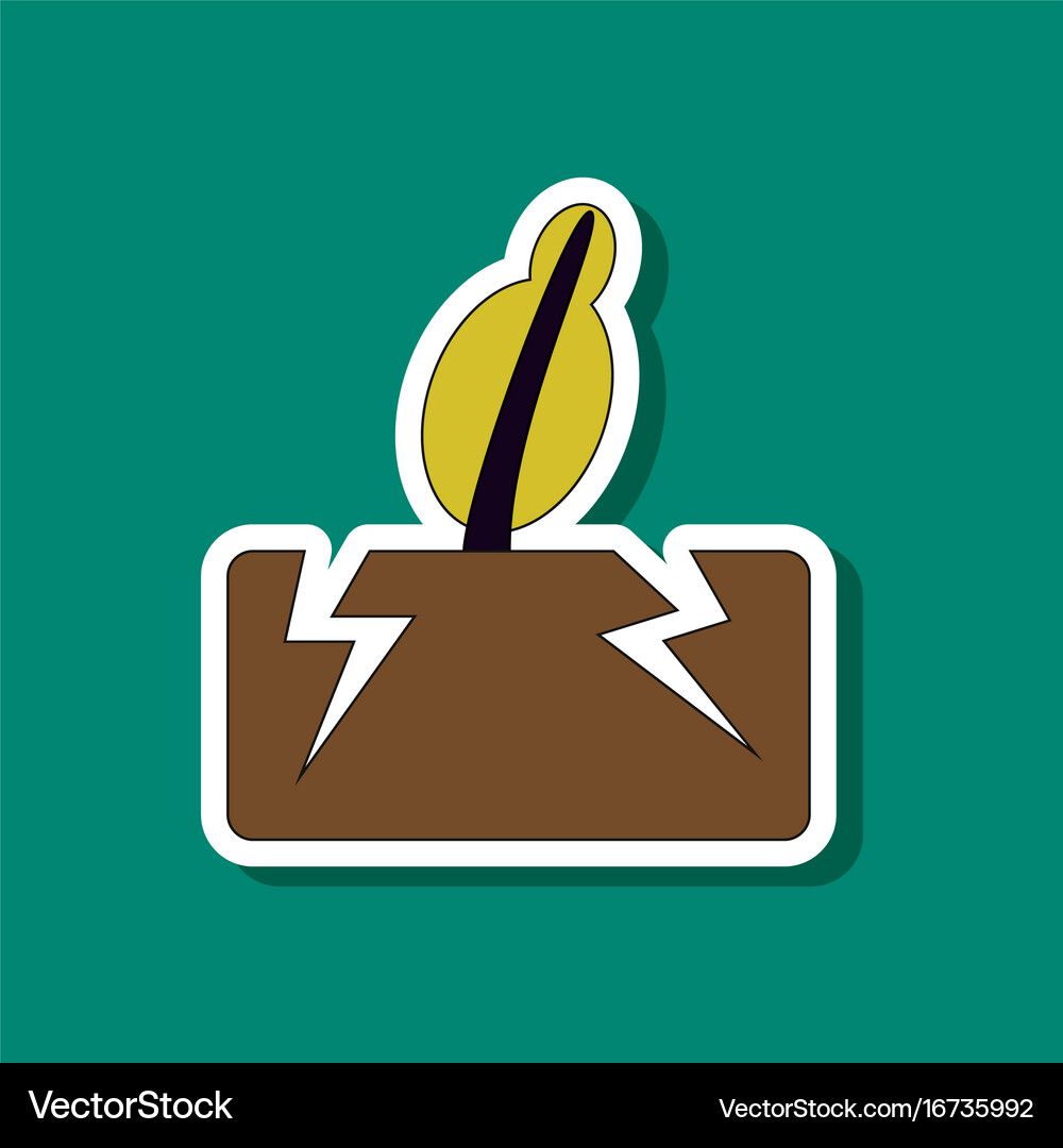 Paper sticker on stylish background earthquake Vector Image
