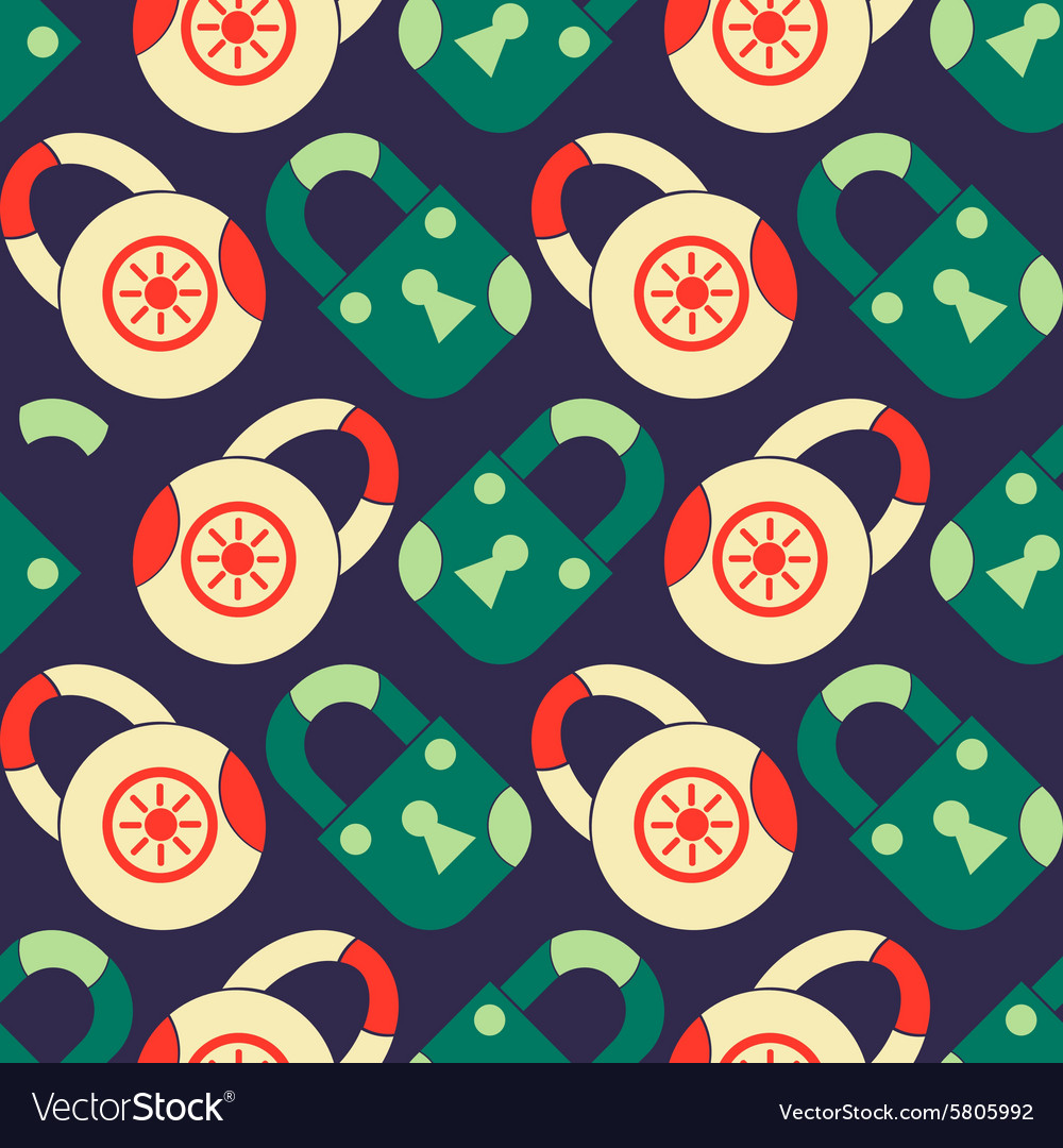 Seamless background with locks Royalty Free Vector Image