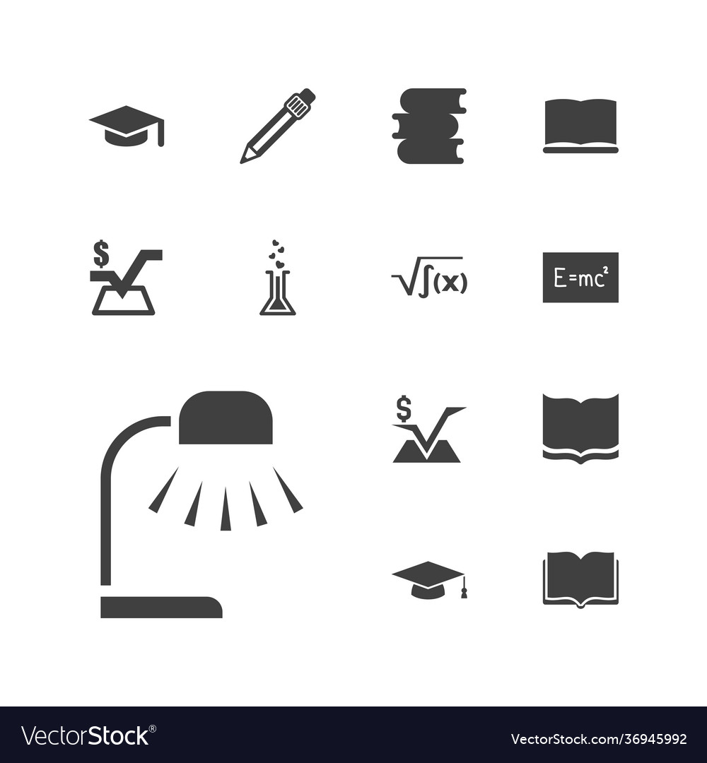 Study icons Royalty Free Vector Image - VectorStock