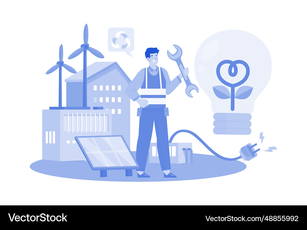 Sustainable energy concept on white background Vector Image