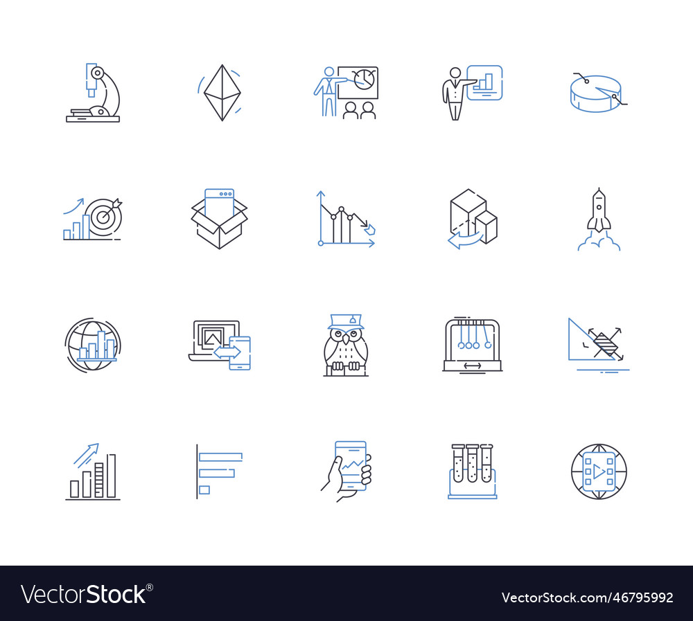 Technology line icons collection innovation Vector Image