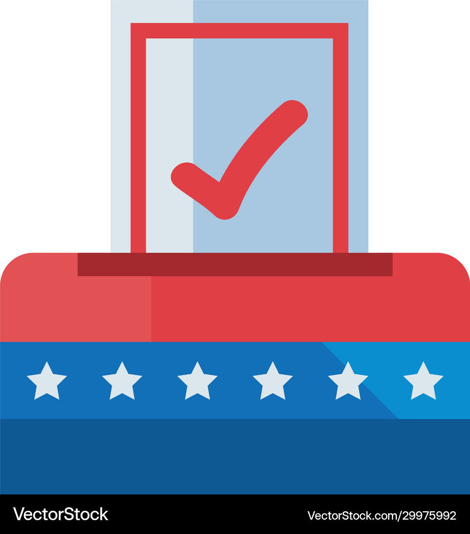 Usa vote box fill style icon design Royalty Free Vector