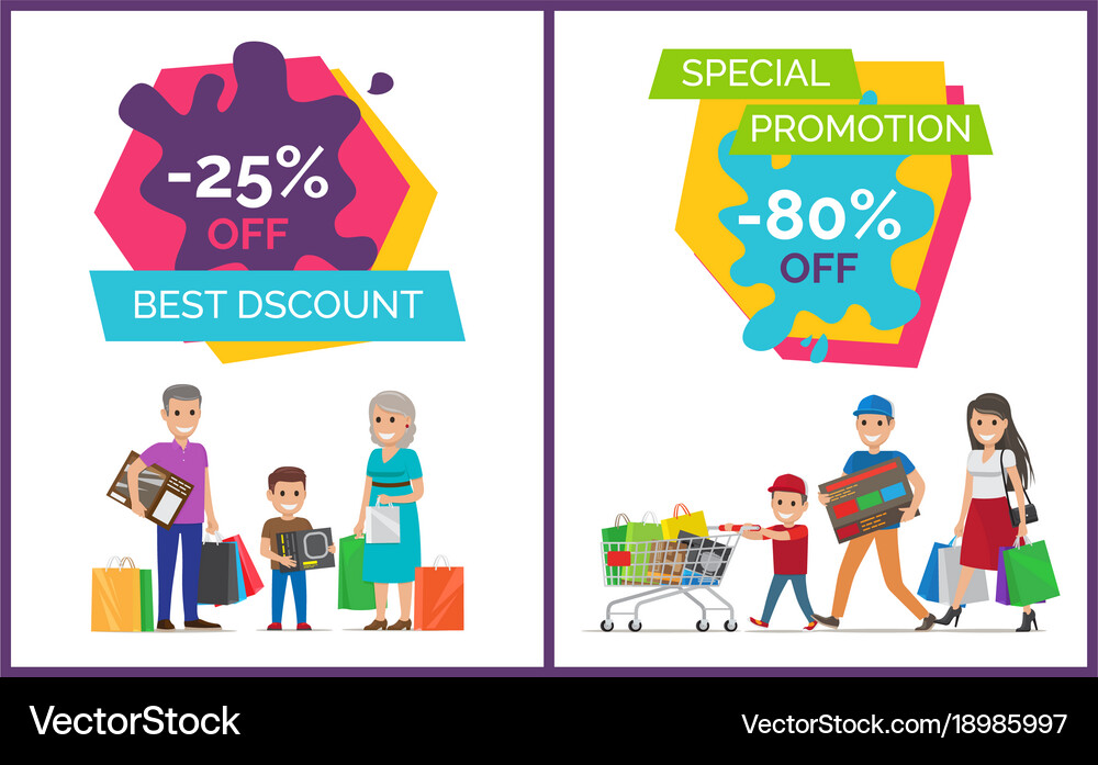 Best discount promotion poster Royalty Free Vector Image