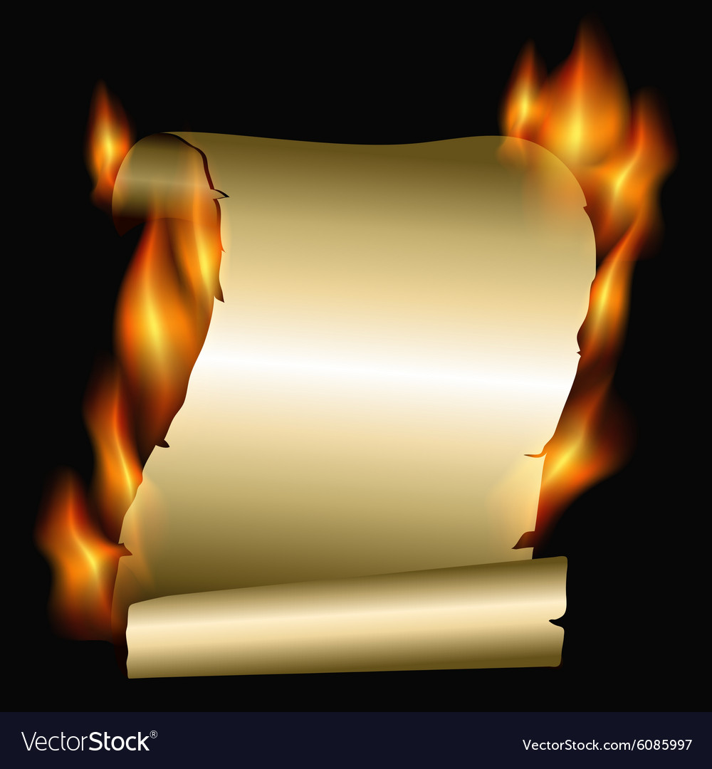 Burning scroll Royalty Free Vector Image - VectorStock