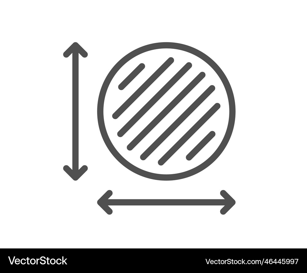 Circle area line icon territory dimension sign Vector Image