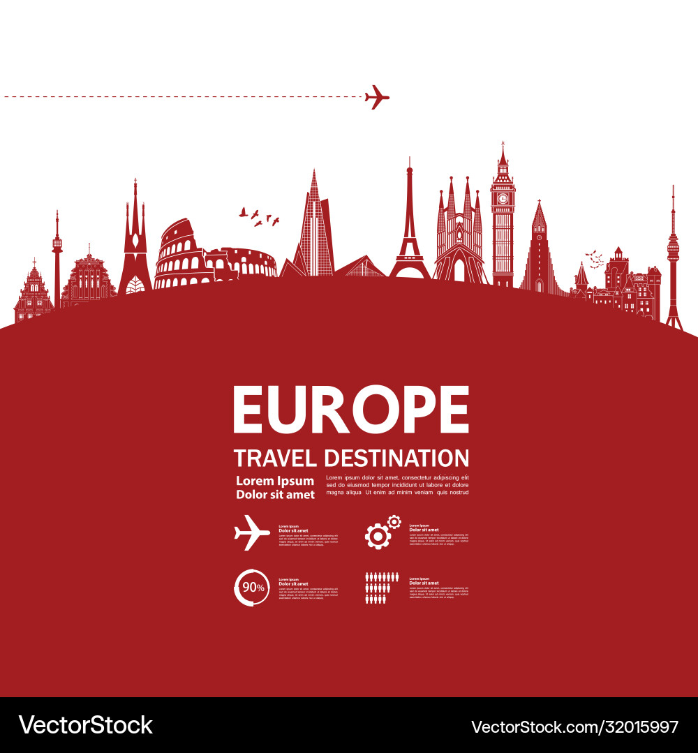 Europe travel destination Royalty Free Vector Image