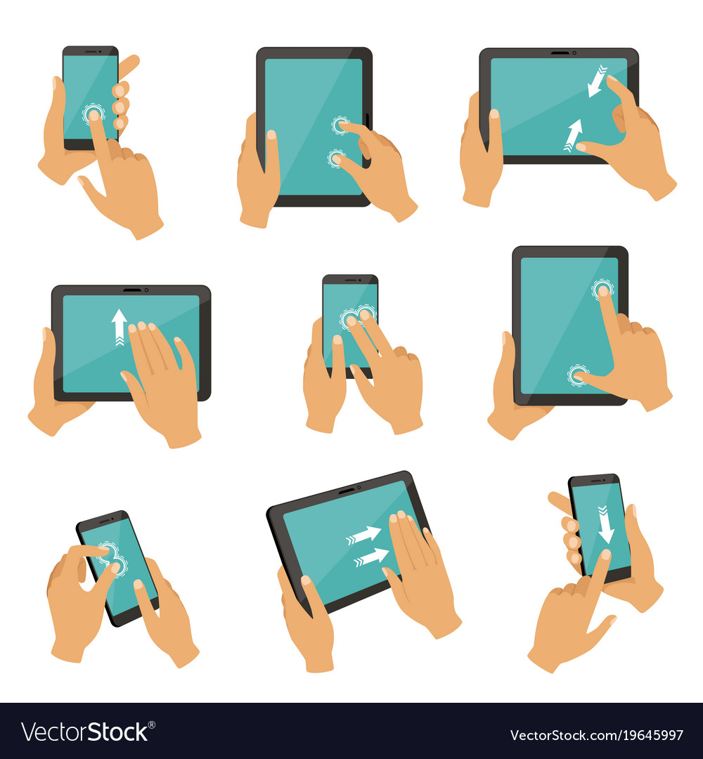 Gestures to control different Royalty Free Vector Image