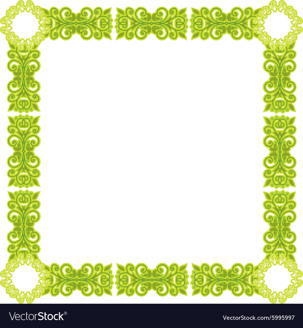 Green pattern frame Royalty Free Vector Image - VectorStock