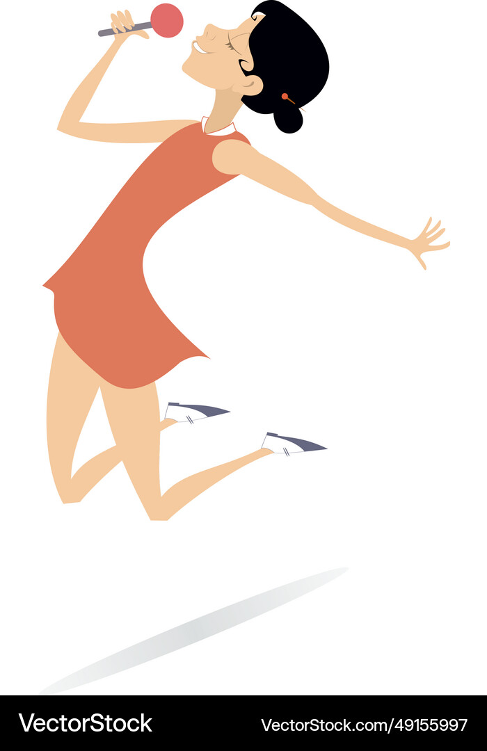 Happy singer woman Royalty Free Vector Image - VectorStock