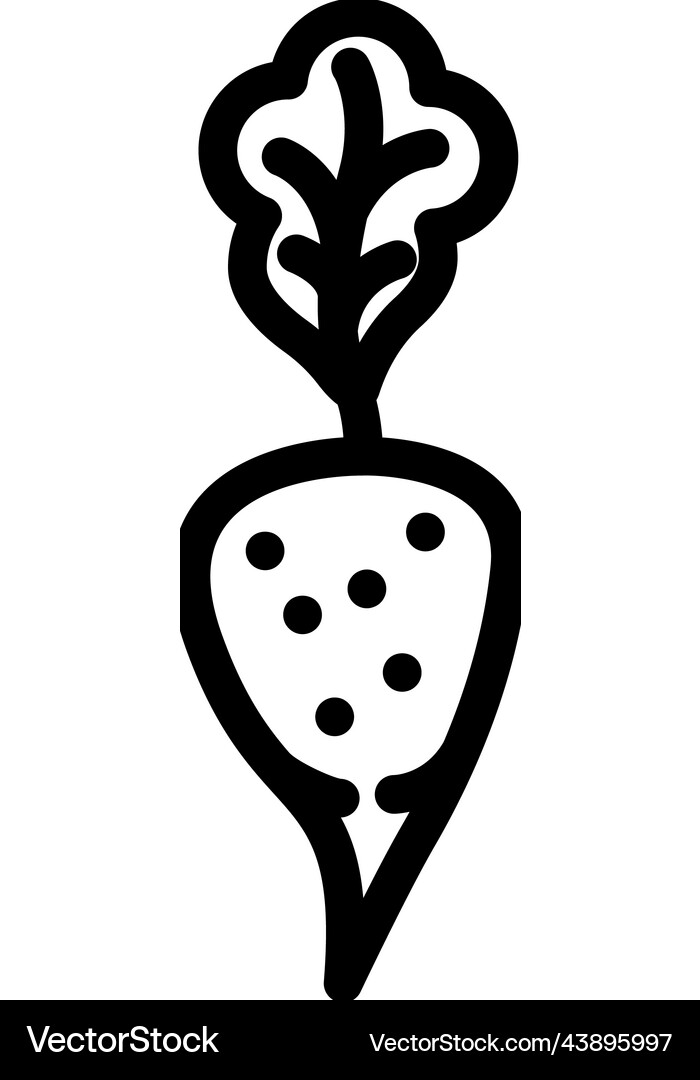 Purple radish line icon Royalty Free Vector Image