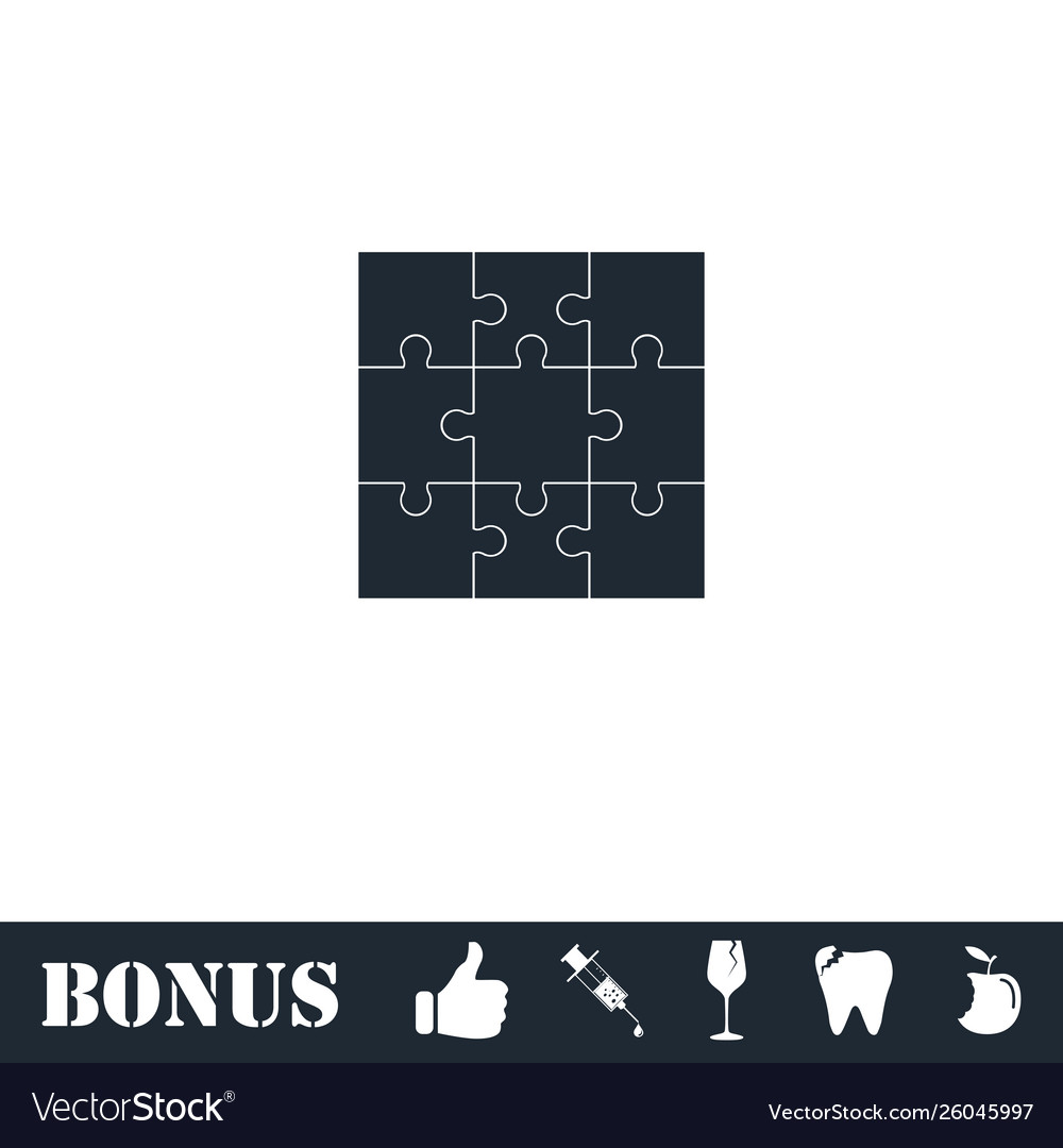 Puzzles icon flat Royalty Free Vector Image - VectorStock