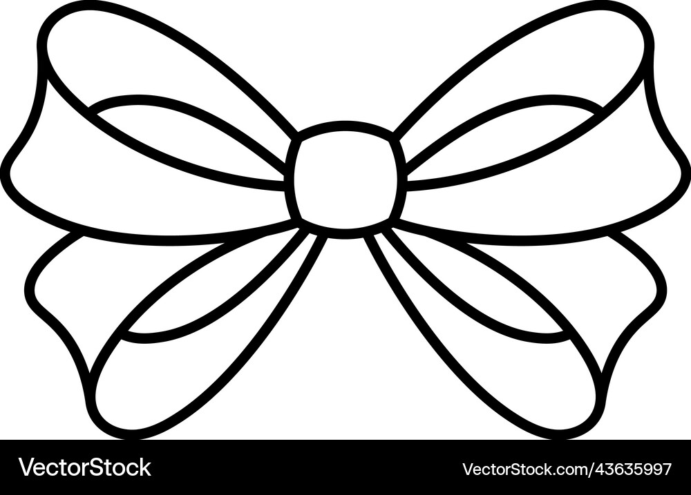 Ribbon bow line art icon design template Vector Image