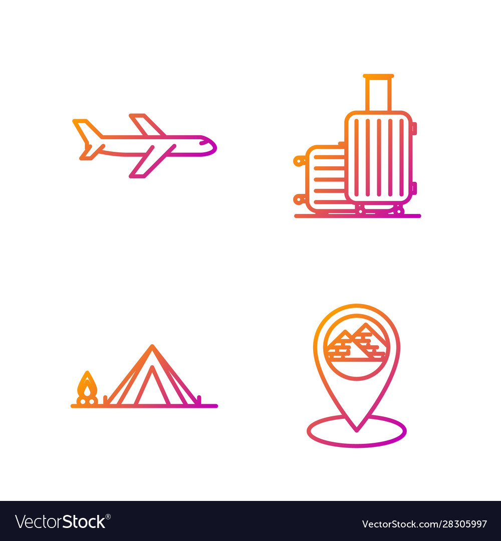 Set line map pointer with egypt pyramids tourist Vector Image Set line map pointer with egypt pyramids tourist Vector Image