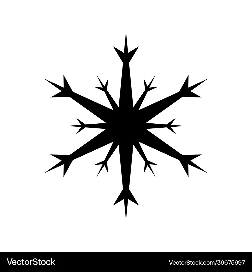 Simple snowflake of black lines Royalty Free Vector Image