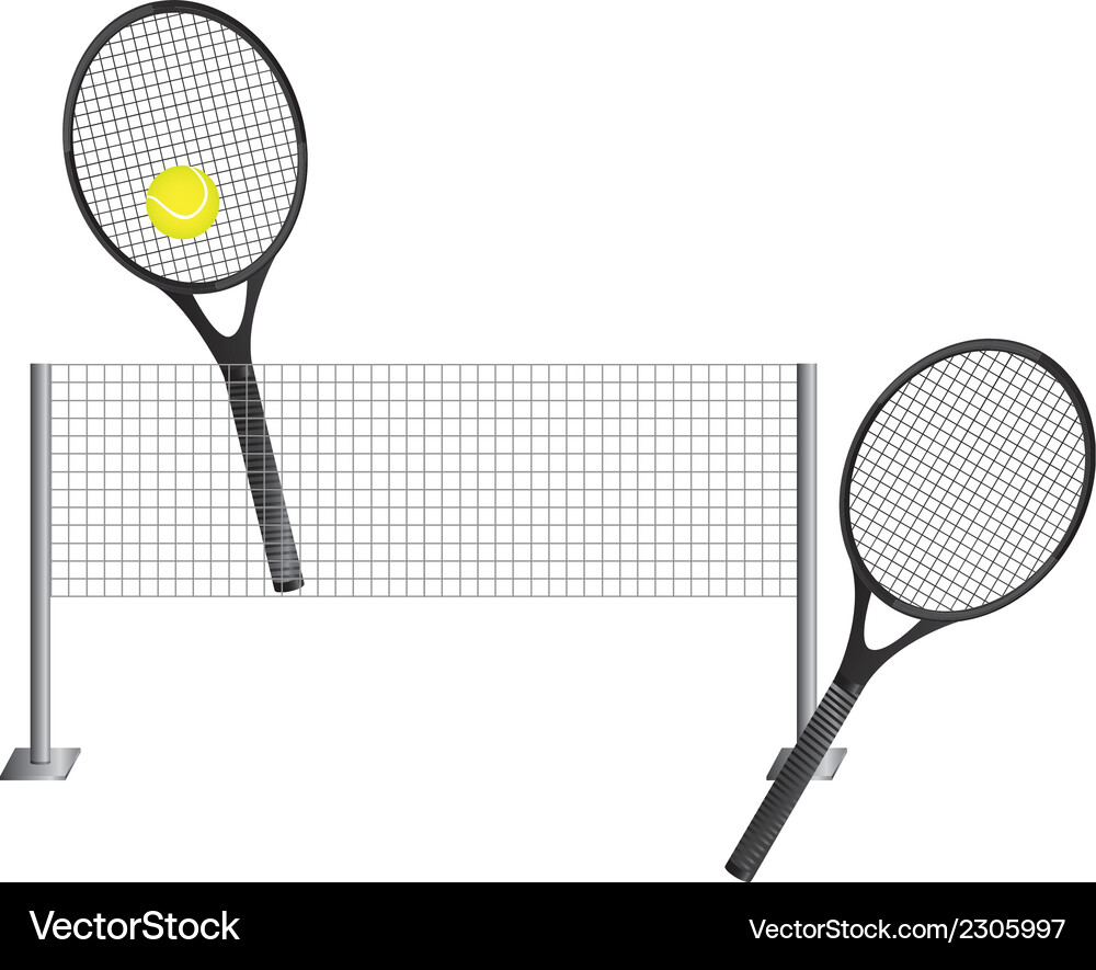 Tennis with racket isolated over white background Vector Image