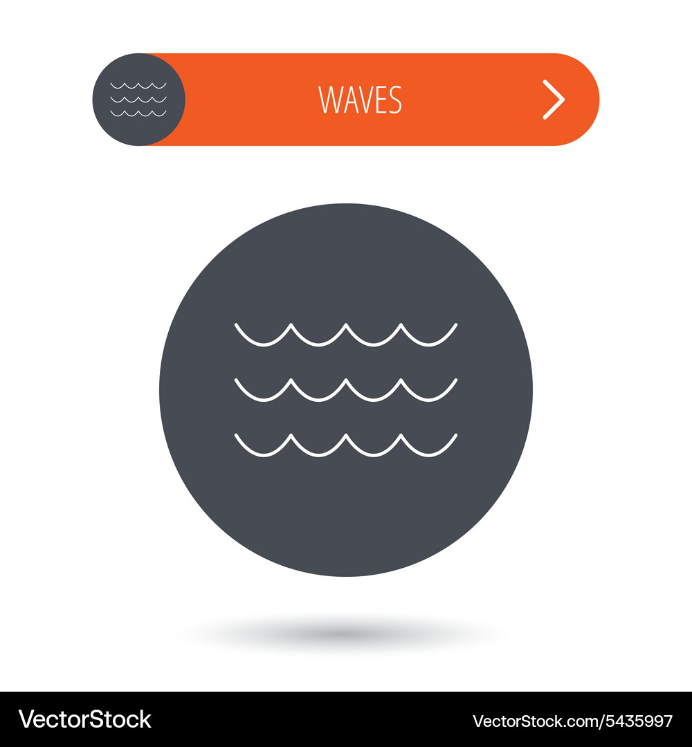 Waves icon sea flowing sign Royalty Free Vector Image