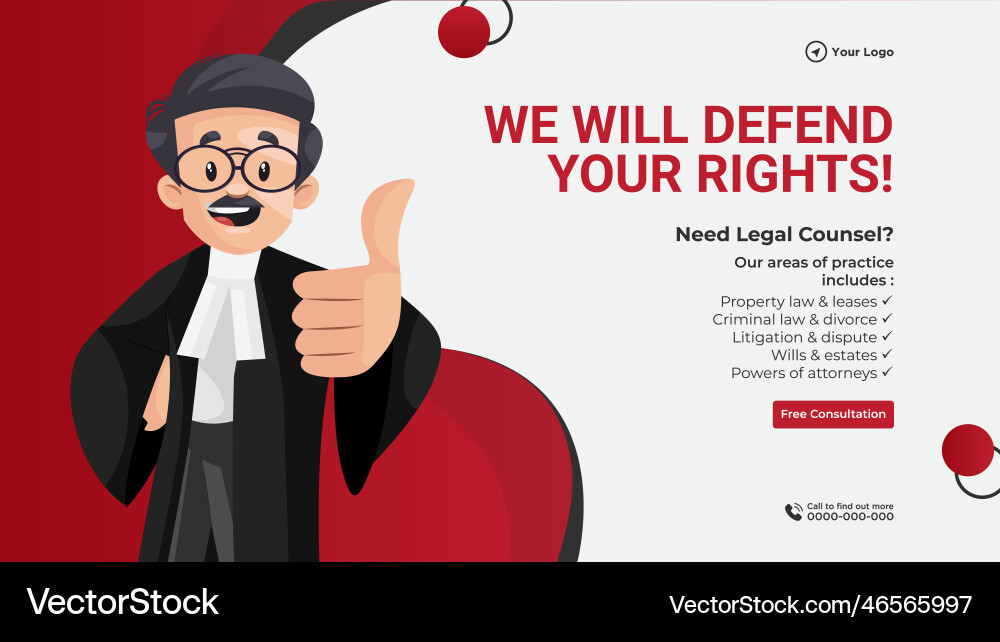 We will defend your rights landscape banner design