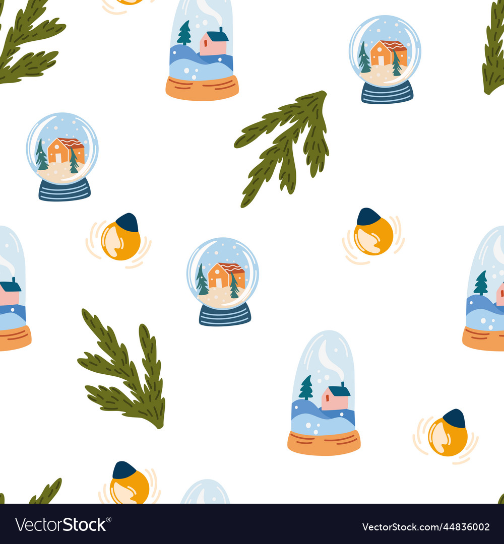 Christmas elements seamless pattern winter Vector Image