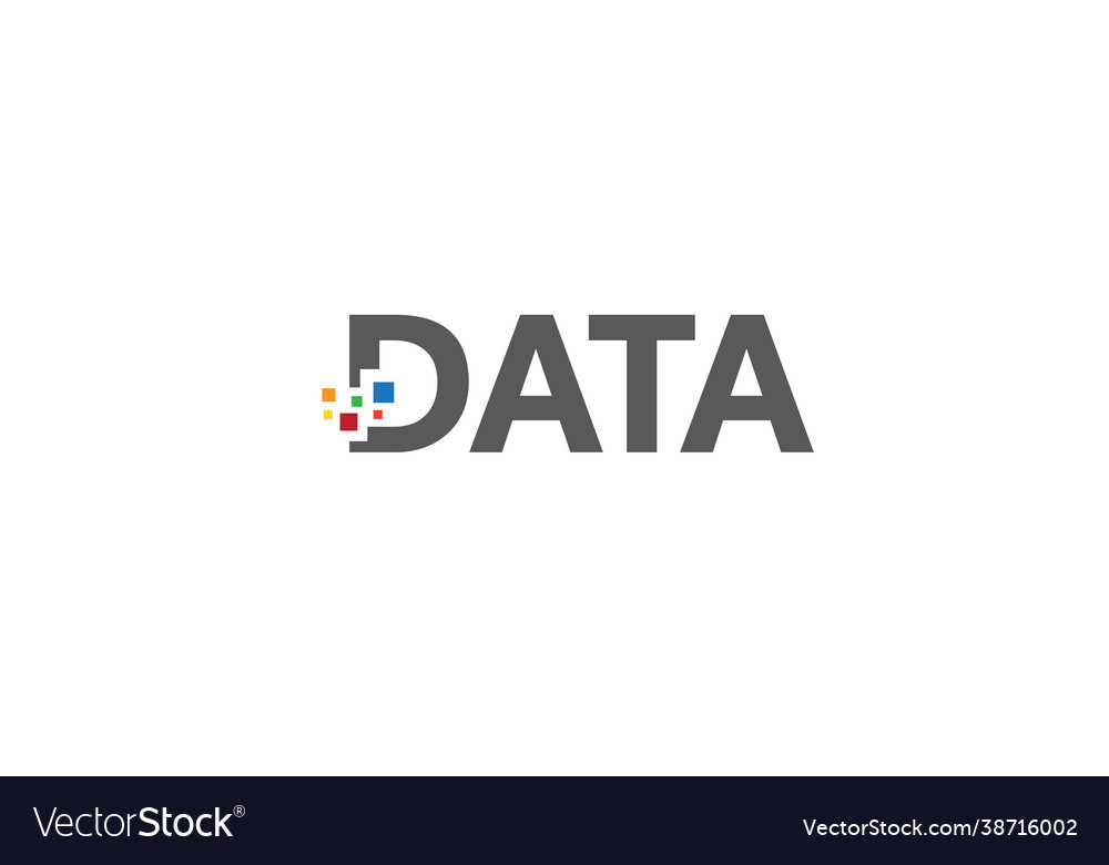 Creative data letter pixel logo Royalty Free Vector Image