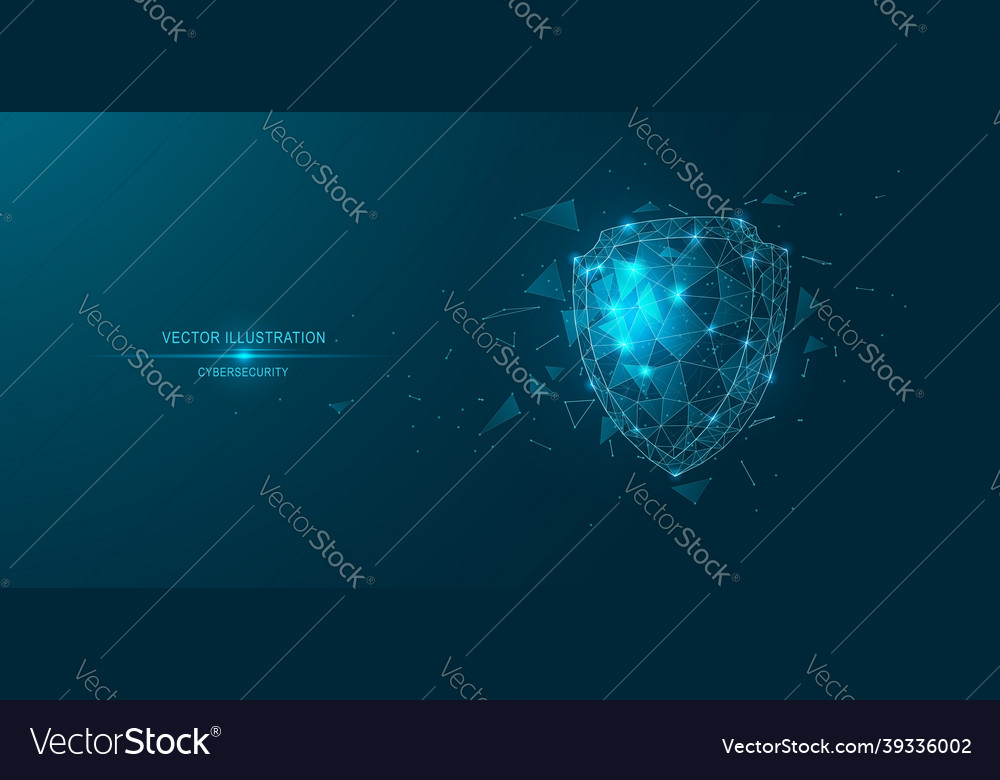 Cyber security shield Royalty Free Vector Image