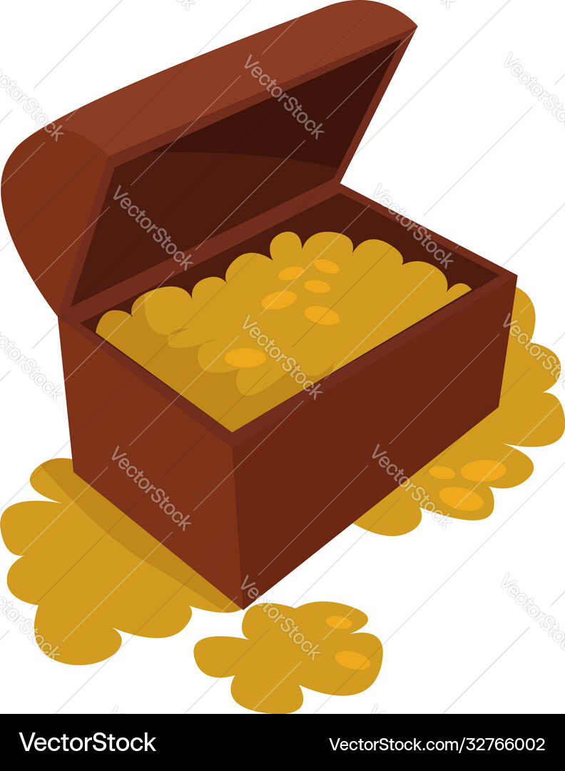 Golden chest on white background Royalty Free Vector Image