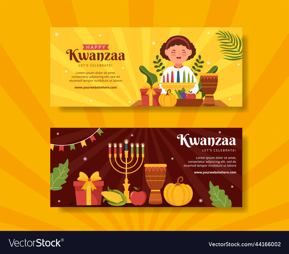 Happy kwanzaa holiday african horizontal banner Vector Image