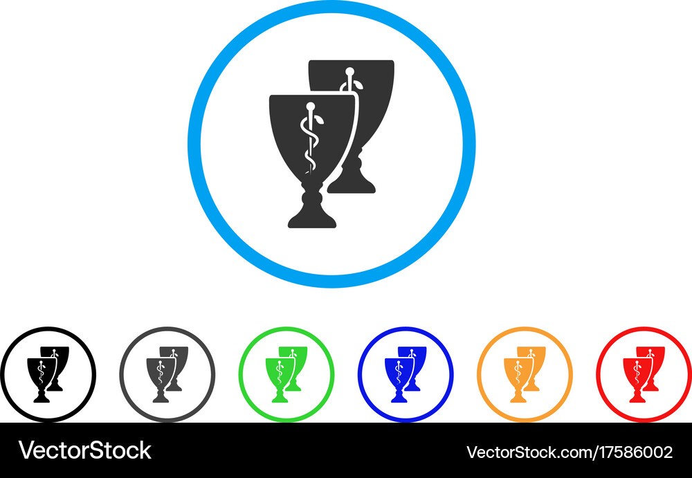 Medical award cups rounded icon Royalty Free Vector Image