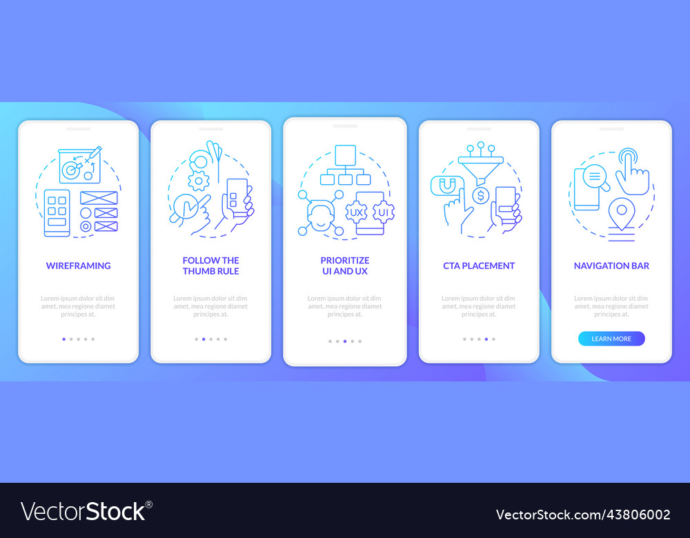 Mobile website development blue gradient Vector Image