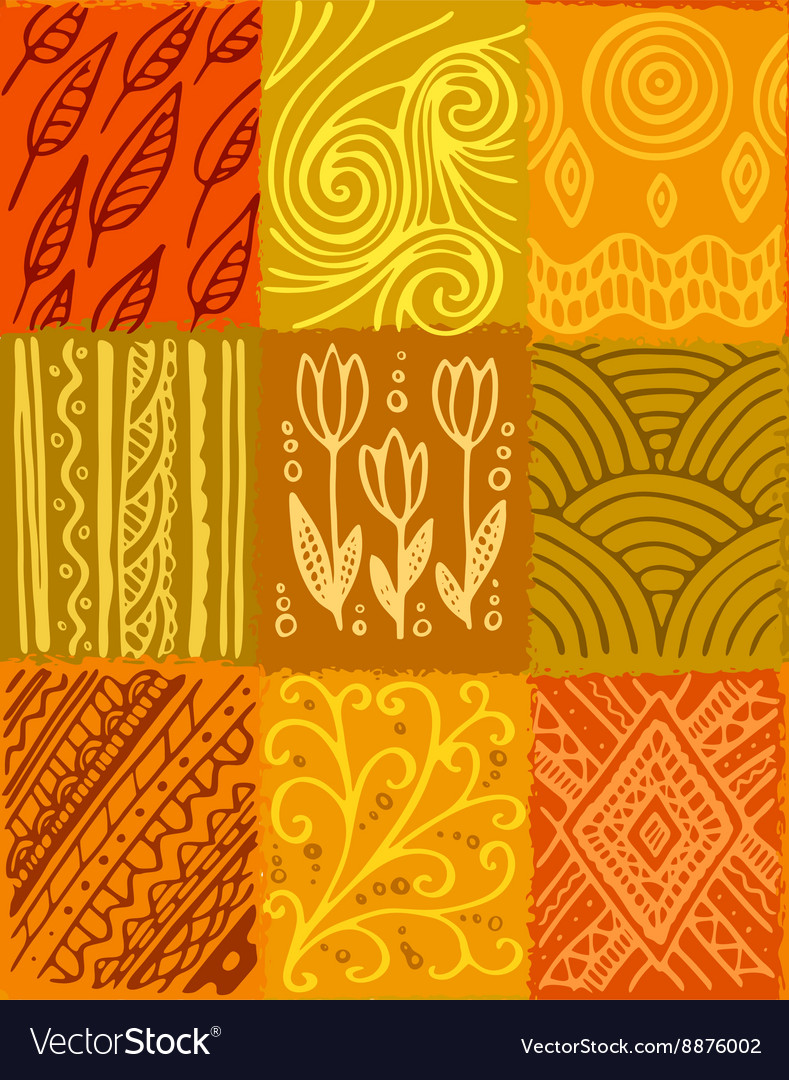 Seamless pattern hand drawn patchwork Royalty Free Vector