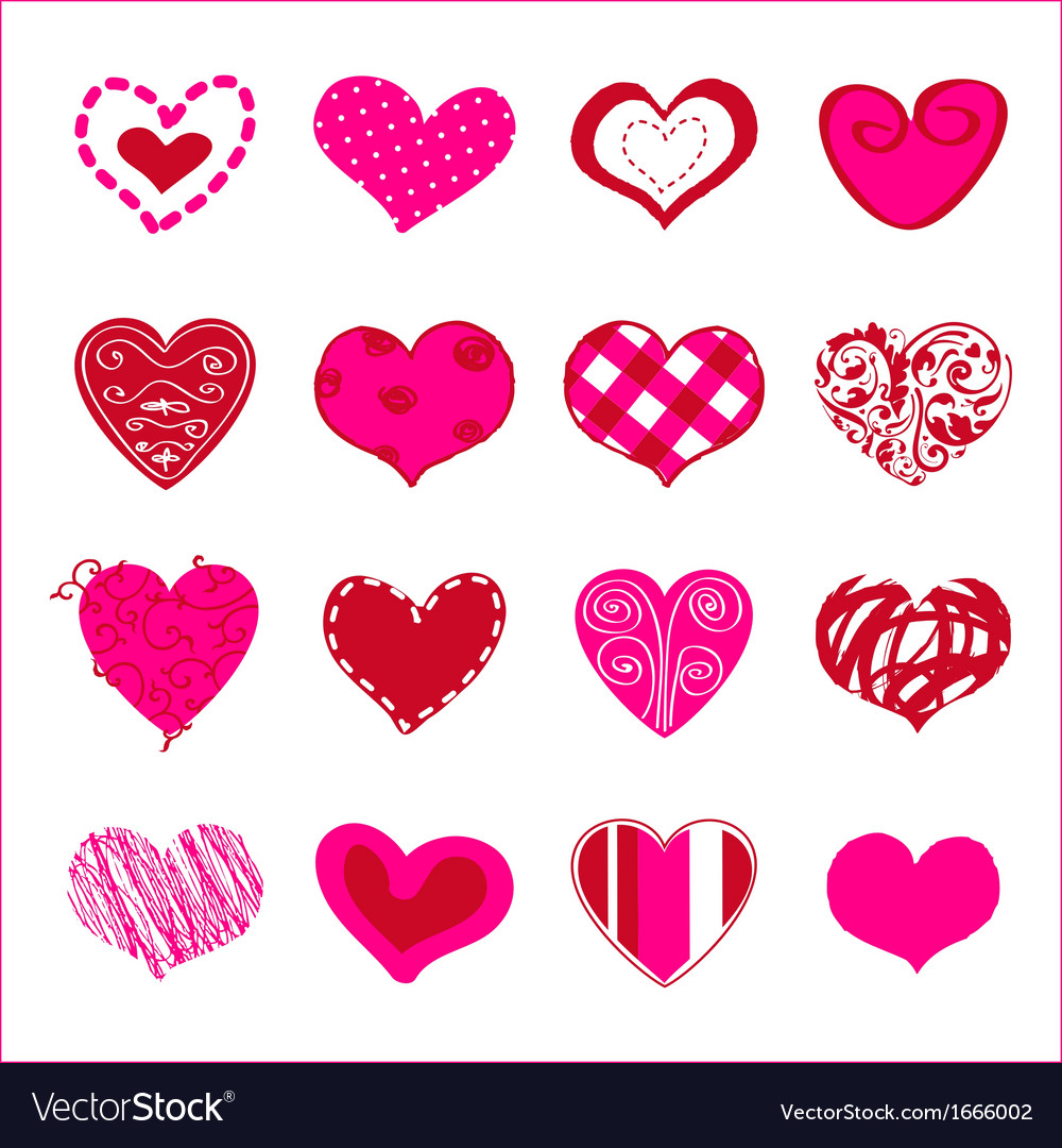 Set of hand drawn hearts for you Royalty Free Vector Image