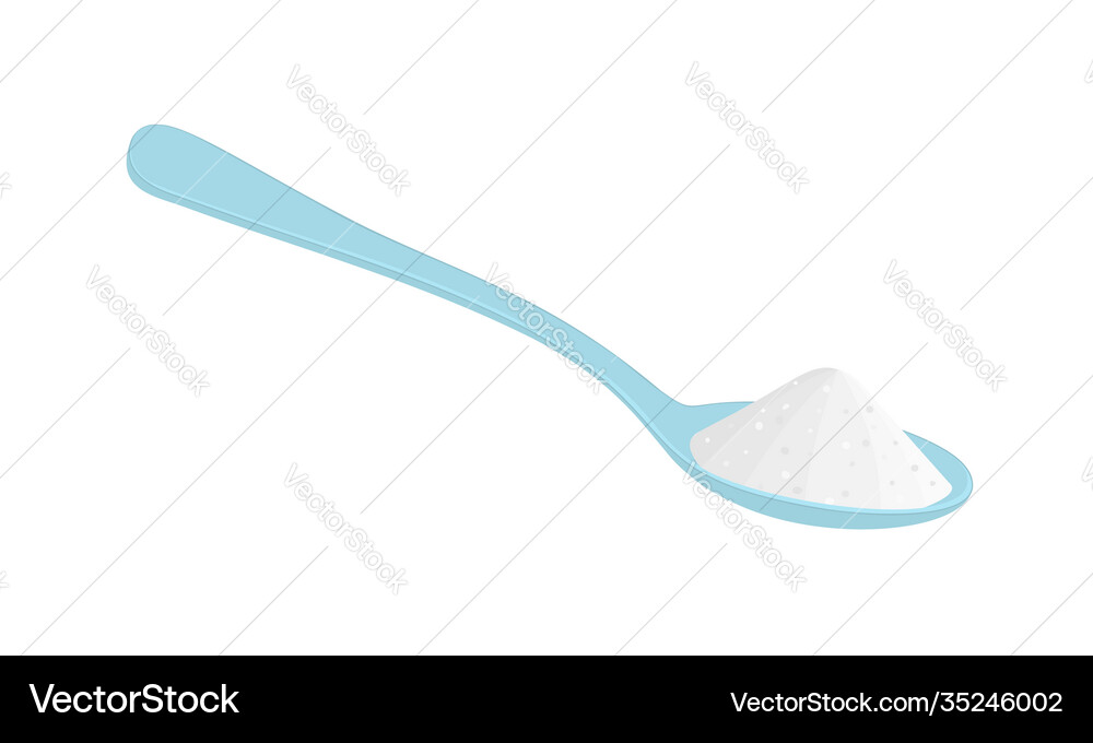 Spoon with salt or sugar isolated on white Vector Image