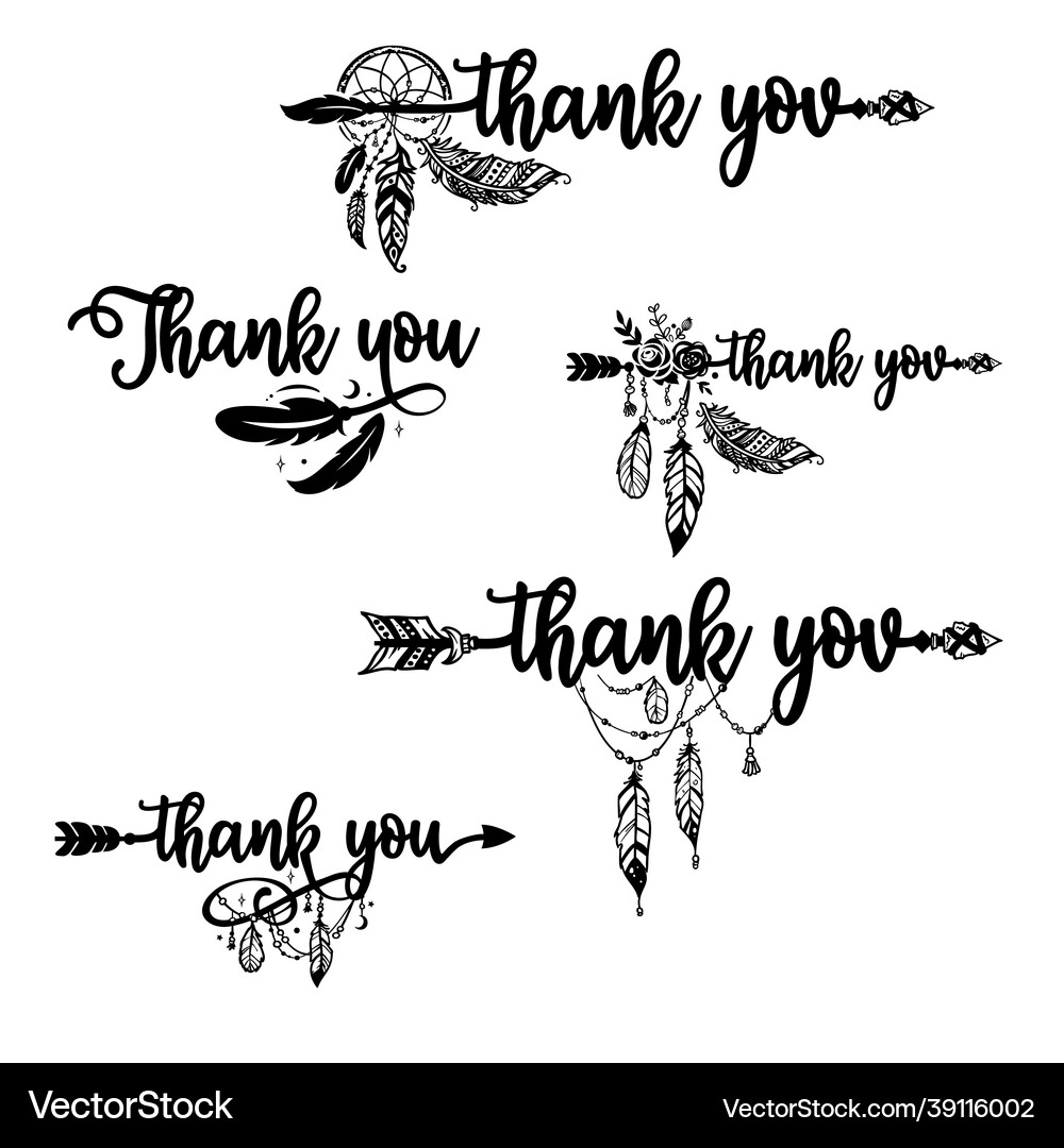 Thank you hand lettering custom handmade Vector Image