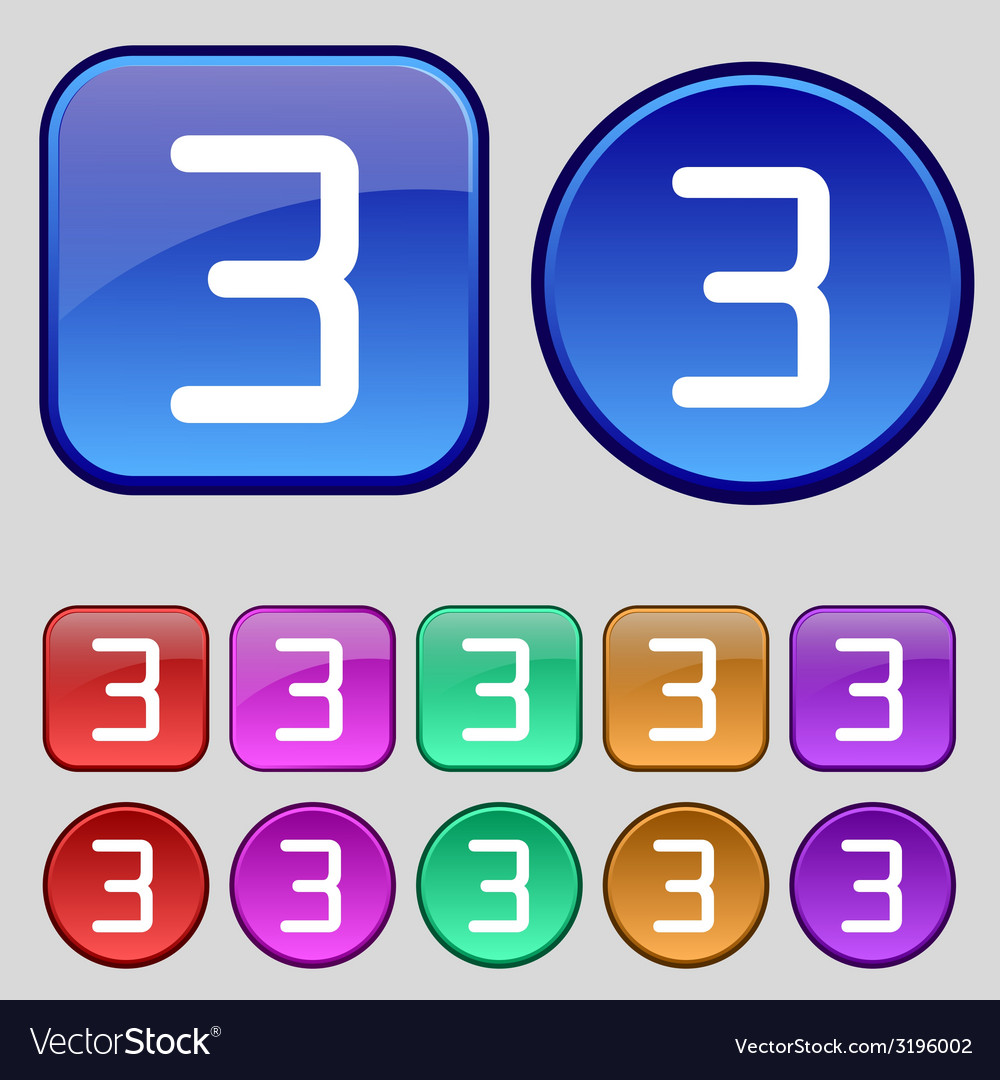 Third place award sign winner symbol step three Vector Image