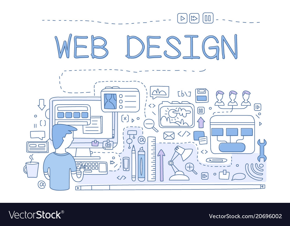 Web design internet development concept hand Vector Image