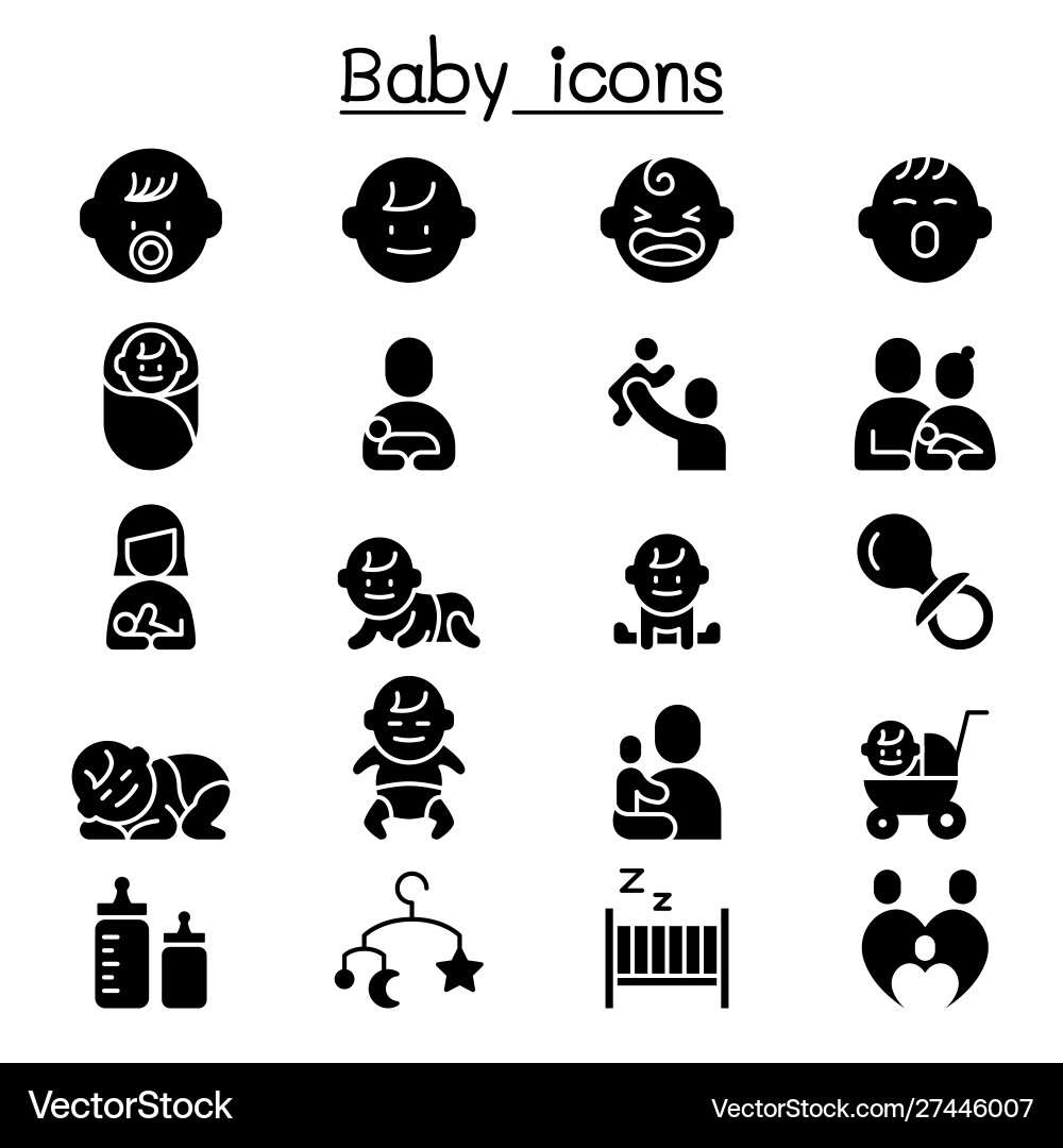 Baby infant icon set graphic design Royalty Free Vector